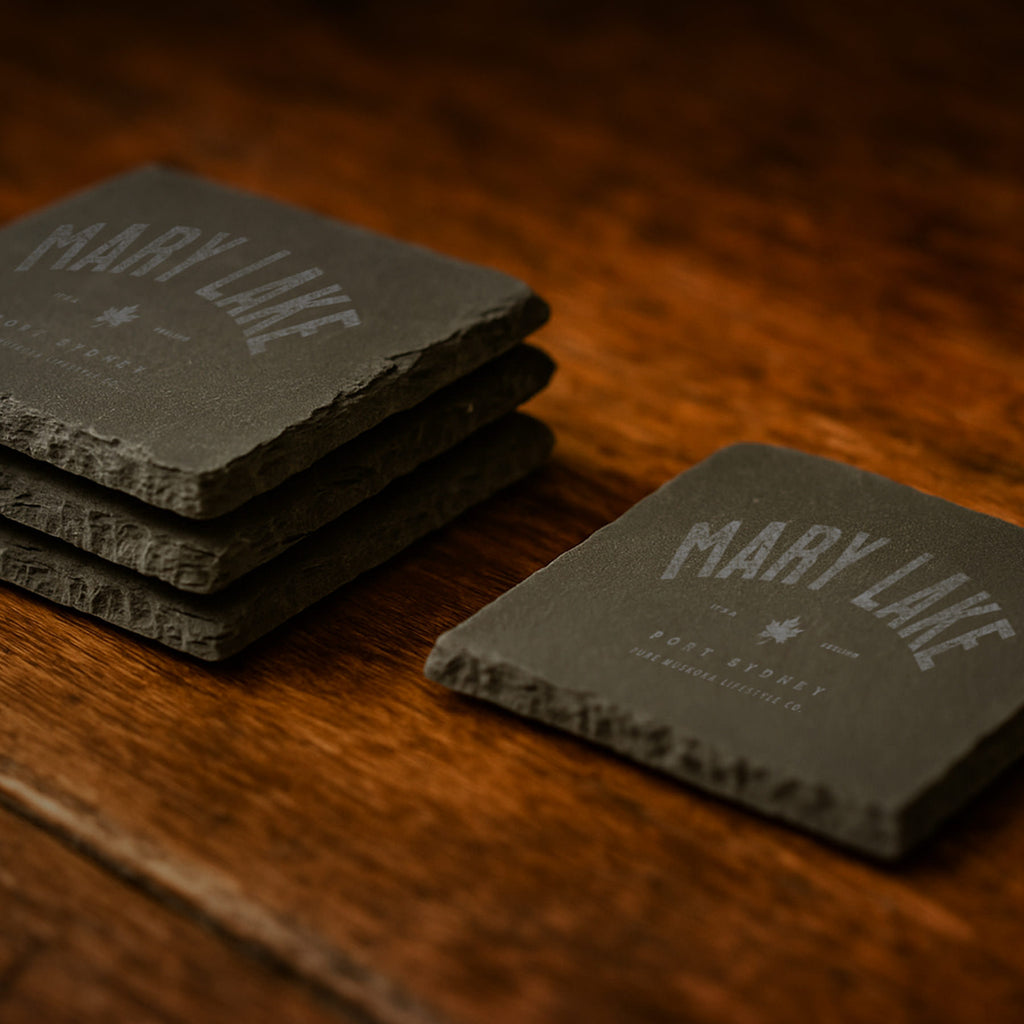 Mary Lake Slate Coasters (Set of 4) – Pure Muskoka