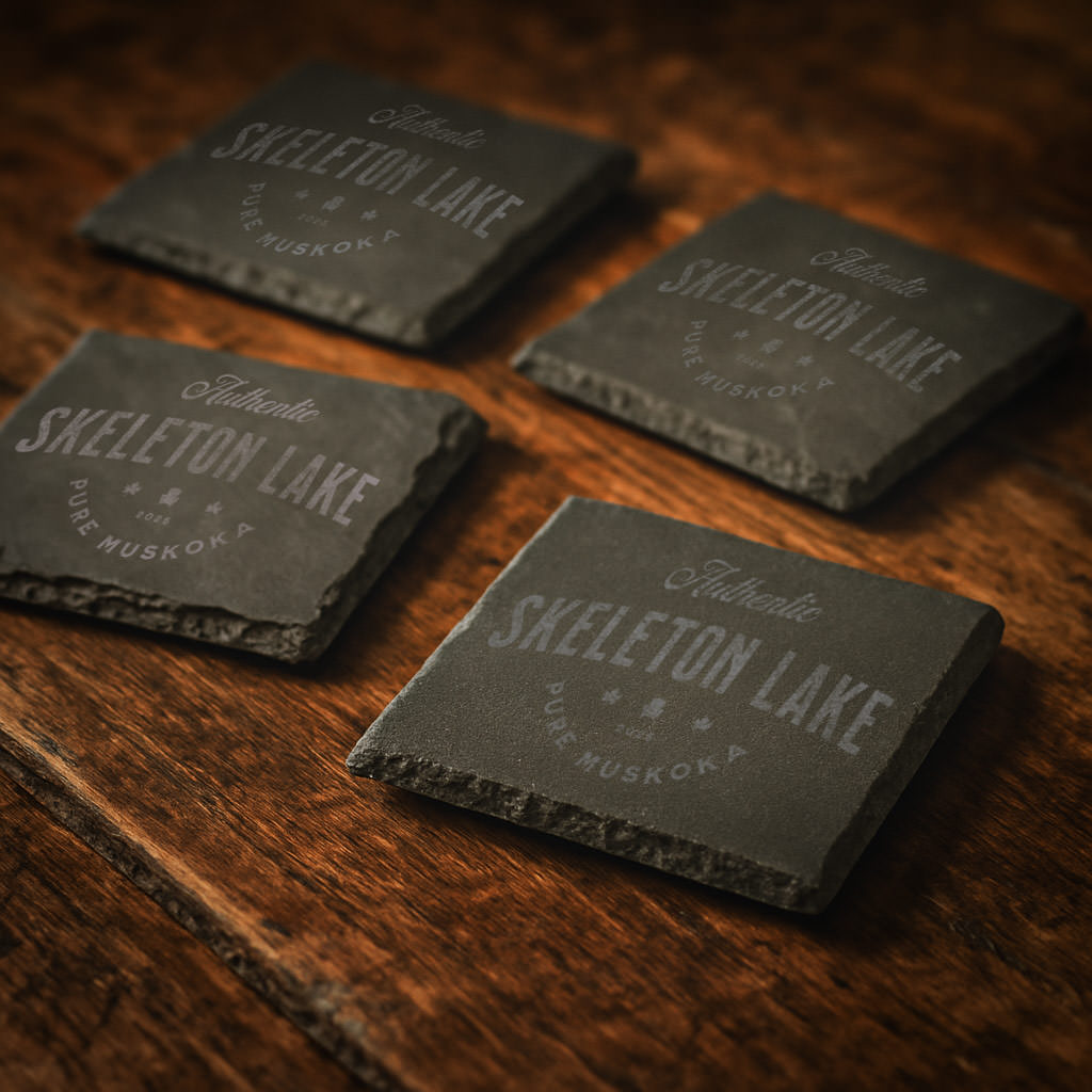 Skeleton Lake Slate Coasters (Set of 4) – Pure Muskoka