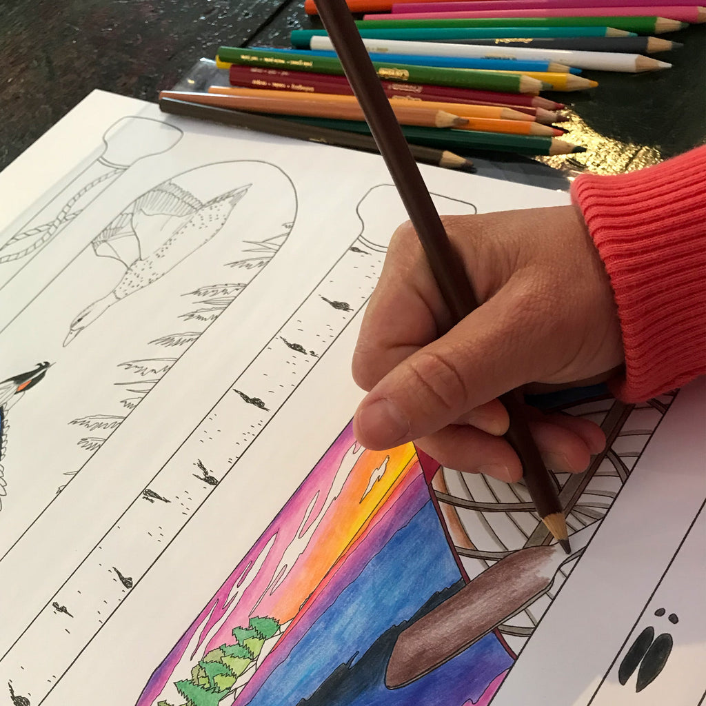 Five Paddles Colouring Poster – Pure Muskoka