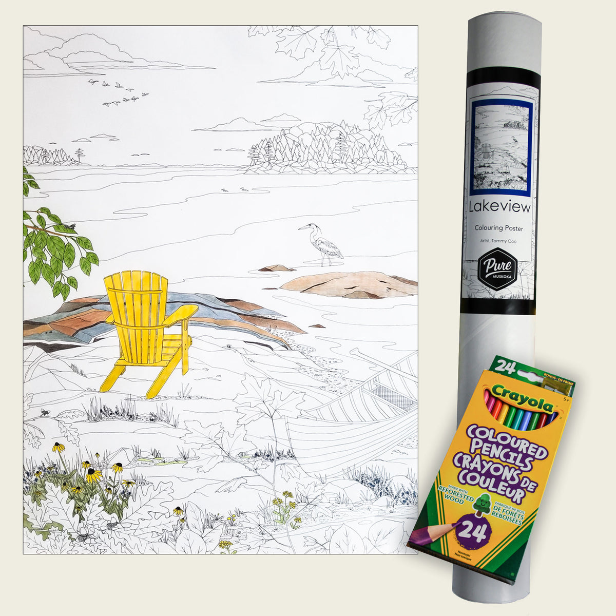 Lakeview Colouring Poster – Pure Muskoka